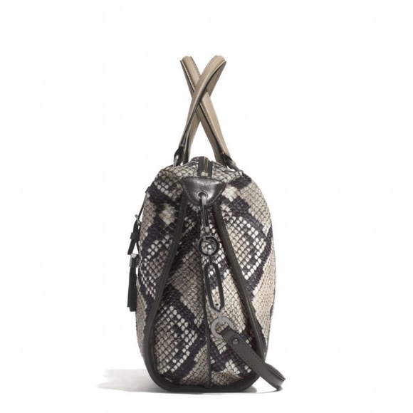 Coach | Bags | Coach Madison Smythe Python Embossed Leather Satch ...
